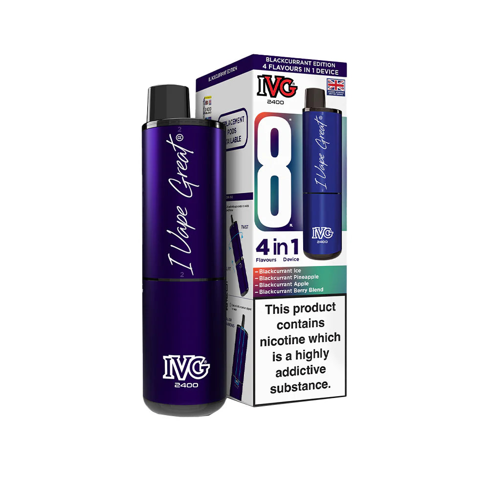 IVG 2400 Rechargeable Kit Blackcurrant Edition – Vape Link